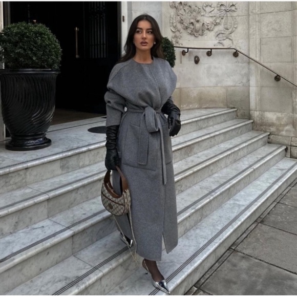 Zara | Jackets & Coats | Zara Double Faced Wool Blend Coat Zw ...